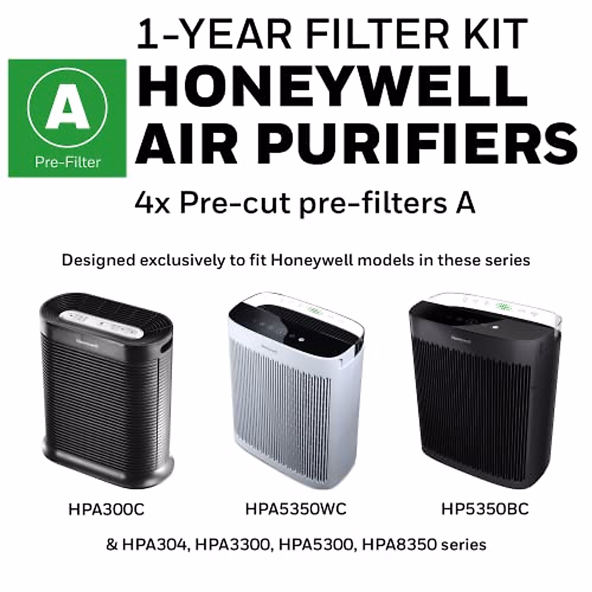 Honeywell HEPA Air Purifier Filter R, 3-Pack for HPA 100/200/300 and 5000 Series & Honeywell HRF-A300 Air Purifier Pre Kit Filter, 4-Pack & Honeywell HEPA Air Purifier Filter R