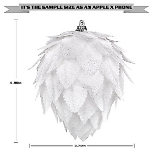 Christmas Ball Ornaments, 4pc Set Christmas Tree Decoration White Pinecone Ball Home Decoration Wedding Party Decorations