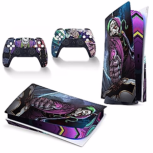Skins Standard for PS5 Disk Edition Console and Controller Anime Wrap,Compatible with Playstation 5,Easy to Paste Style M
