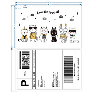 Methdic Shipping Labels 8-1/2"×5-1/2" 200 Labels Sticker Paper for Laser/Ink Jet Printer Mailing Labels 8.5"×11" White 2 per Sheet