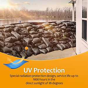 ASKIZ Heavy Duty Sand Bags Empty Woven Sand Bags with Tie Strings with 1600 Hours of UV Protection Polypropylene Sand-Bags - 16" x 25.5" Ultra Tough Sandbags for Hurricane Flooding (Black 50 Bags)