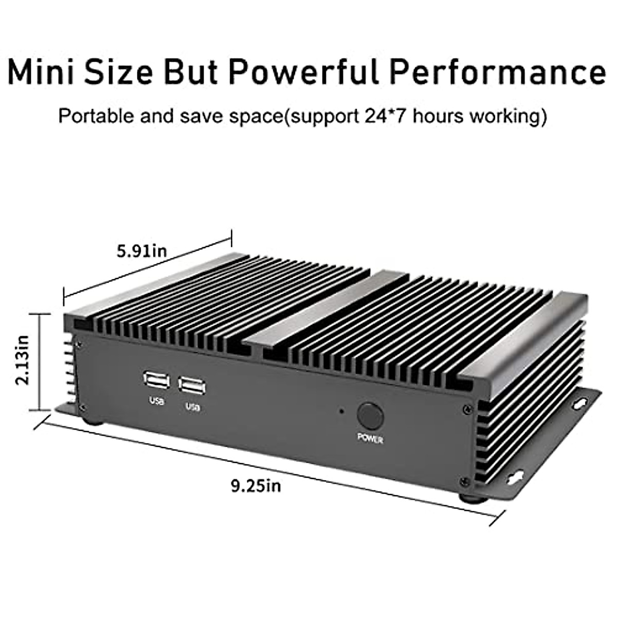 msecore Mini Industrial PC, Rackmount Fanless Computers, Wall-mountable Desktop with i3-4005U, 8GB RAM, 128GB SSD, VGA, HDMI, 2xCOM RS232, WOL, Windows 10 Pro