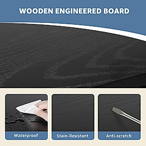 DUMOS TV Stand for 55 60 inch TV, Entertainment Center with Storage Cabinet, Mid Century Modern Media Console Table, Adjustable Hinge, Wooden Television Furniture for Living Room, Office - Black