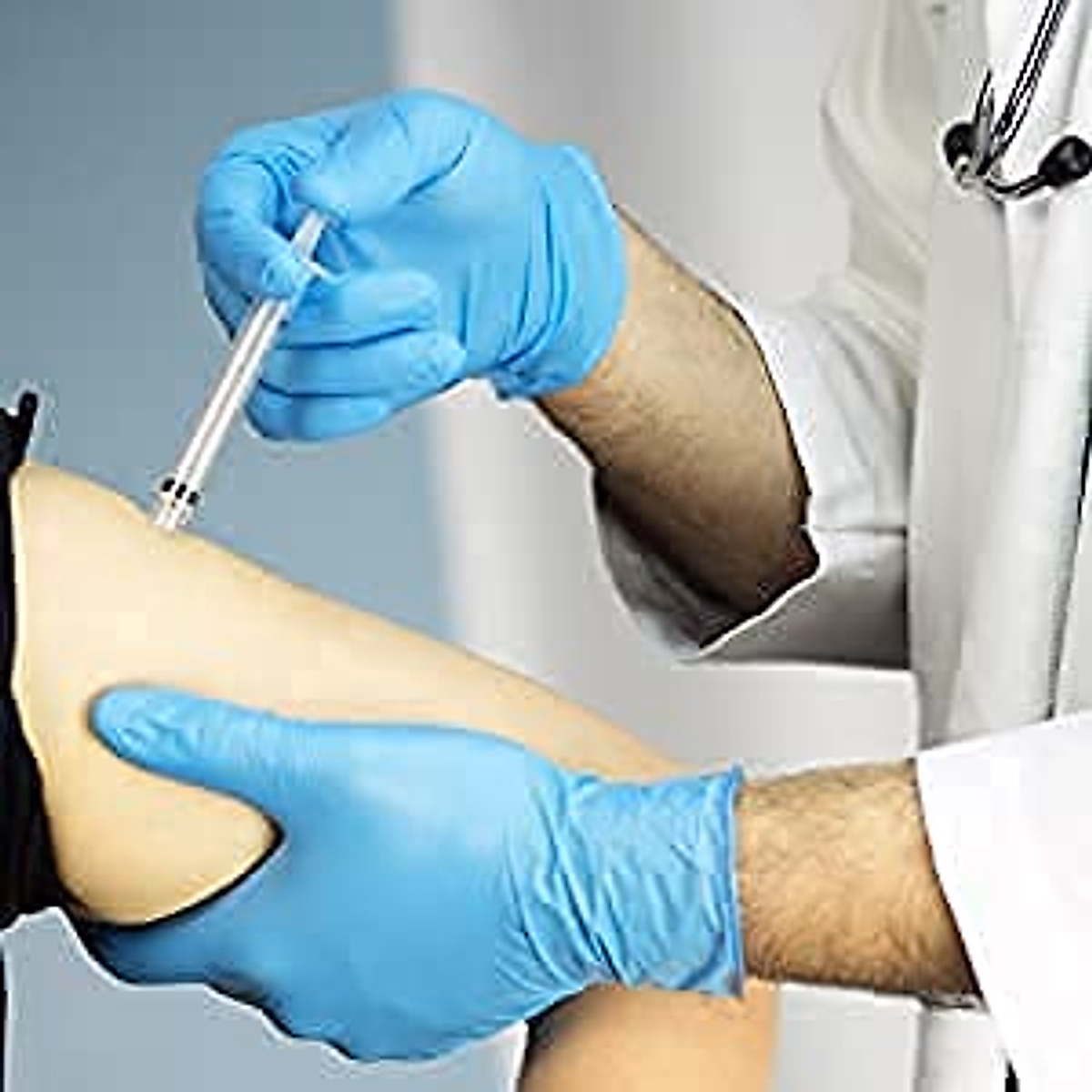 Bebenuvo Viet Glove Ezcare Nitrile Exam Disposable Gloves| 100 Gloves 1 box | 4 Mil 4 grams| Powder-Free (L, Blue)