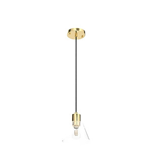 LMS 1-Light Gold Glass Pendant Light, Modern Kitchen Pendant Hanging Light with Clear Glass Shade in Gold Finish, LMS-103