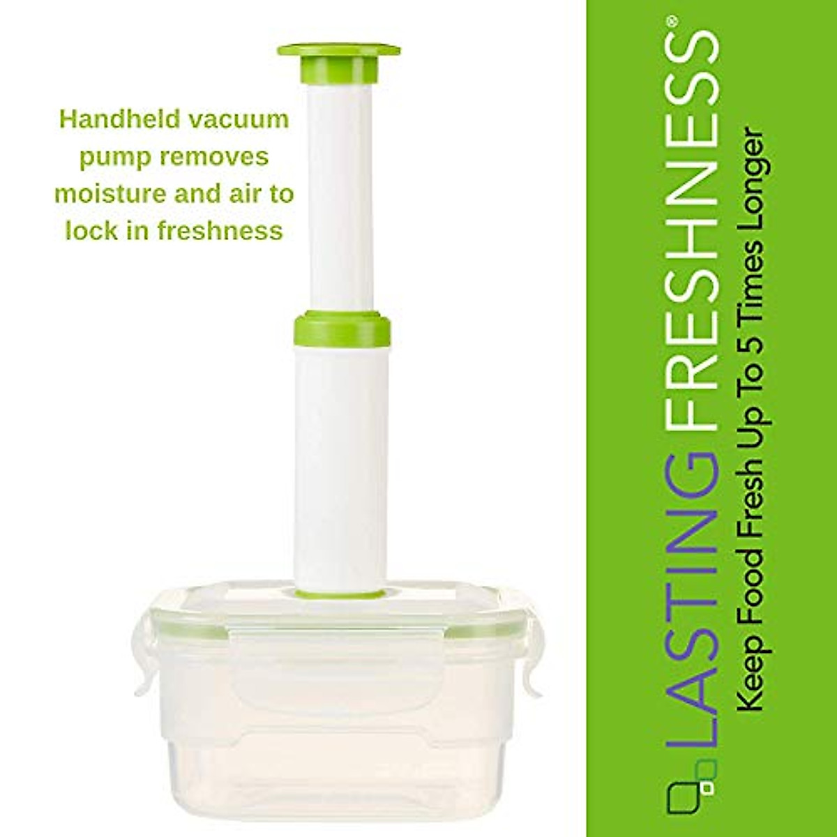 Lasting Freshness 19 Piece Vacuum Seal Food Storage Container Set, Rectangle