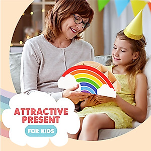 GAMENOTE Wooden Pen Holder & Pencil Holders - Rainbow Supply Caddy Phone Holder Desk Organizer for Office Supplies Makeup Brush Classroom Organization for Women & Kids