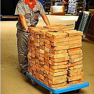 Hand Trucks Plastic Deck Platform Truck Folding Moving Push Cart with Metal Handle and Silent Wheels for Office Bookstore High Capacity Trolley Push Cart (Size : Small)