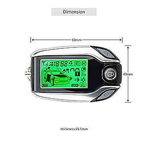 EASYGUARD EC204 2 Way car Alarm System with PKE Passive keyless Entry, Rechargeable LCD Pager Display & Remote Trunk Release, Shock Warning DC12V