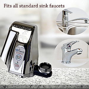 iTouchless EZ PRO Automatic Sensor Faucet Adapter for Bathroom, Kitchen Sink, Also use as Cat Fountain and Pet Water Dispenser, 4 in. H x 4 in. W x 2 in. D, Chrome Silver