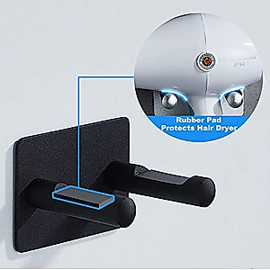 Lystin Dyson Hair Dryer Bracket Wall Mount Holder Aluminum Alloy with Plug Bracket for Dyson