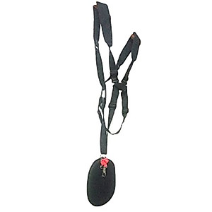 Weed Eater Strap - Grass String Trimmer Attachments Weed Wacker Whacker Harness Shoulder Strap - Adjustable Weed Trimmer Brushcutter Double Shoulder Pad Strap for Carry Hook Garden Lawn Mower, Black