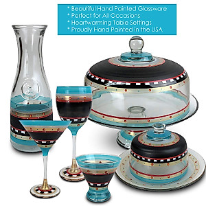 Golden Hill Studio Hand Painted Margarita Glasses Set of 2 - Moroccan Mosaic Chalk Collection - Painted Glassware by USA Artists - Decorative Margarita Glasses, Personalize with Chalk, Table Décor