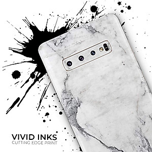 DesignSkinz White & Grey Marble Surface V1 Protective Vinyl Decal Wrap Skin Cover Compatible with The Samsung Galaxy S20 (Screen Trim & Back Glass Skin)