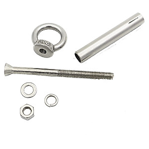 Expansion Eyebolt M6 X 80mm，5pcs Expansion Bolts 304 Stainless Steel Ring Lifting Bolt with Eye Anchor Concrete Heavy Duty Ring Screw Closed Hook Anchor Bolt，Concrete Eye Bolt