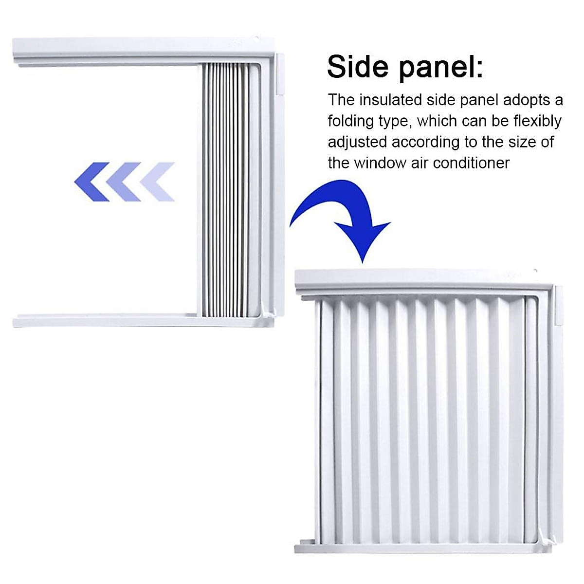 Window Air Conditioner Side Panels with Frame, 2023 New Air Conditioner Accessories Room AC Accordion Filler Curtain Kit Replacement, Adjustable Insulation AC Side Panel Include Frames