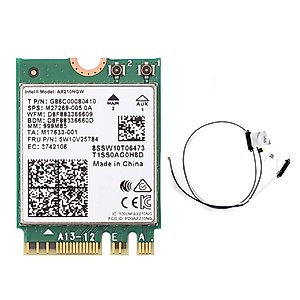 TelDaykemei 5473Mbps WiFi 6E 802.11ac/ax Intel AX210 Bluetooth 5.3 M.2 2230 Key E Network Card 2.4G/5Ghz/6Ghz Wireless Internal Adapter AX210NGW