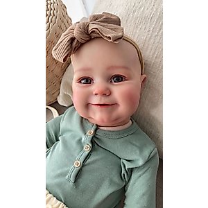 TERABITHIA 24 Inches Real Baby Size Lifelike Smile Silicone Vinyl Limbs Reborn Baby Doll with Soft Body Realistic Newborn Toddler Girl Dolls Look Real