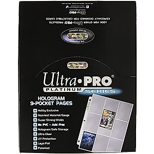 Ultra Pro 9 Pocket Pages Platinum Series 100 Pages of Card Sleeves for Trading Card Binder, Baseball Card Binder, -Pokemon Card Sleeves and Baseball Card Sleeves