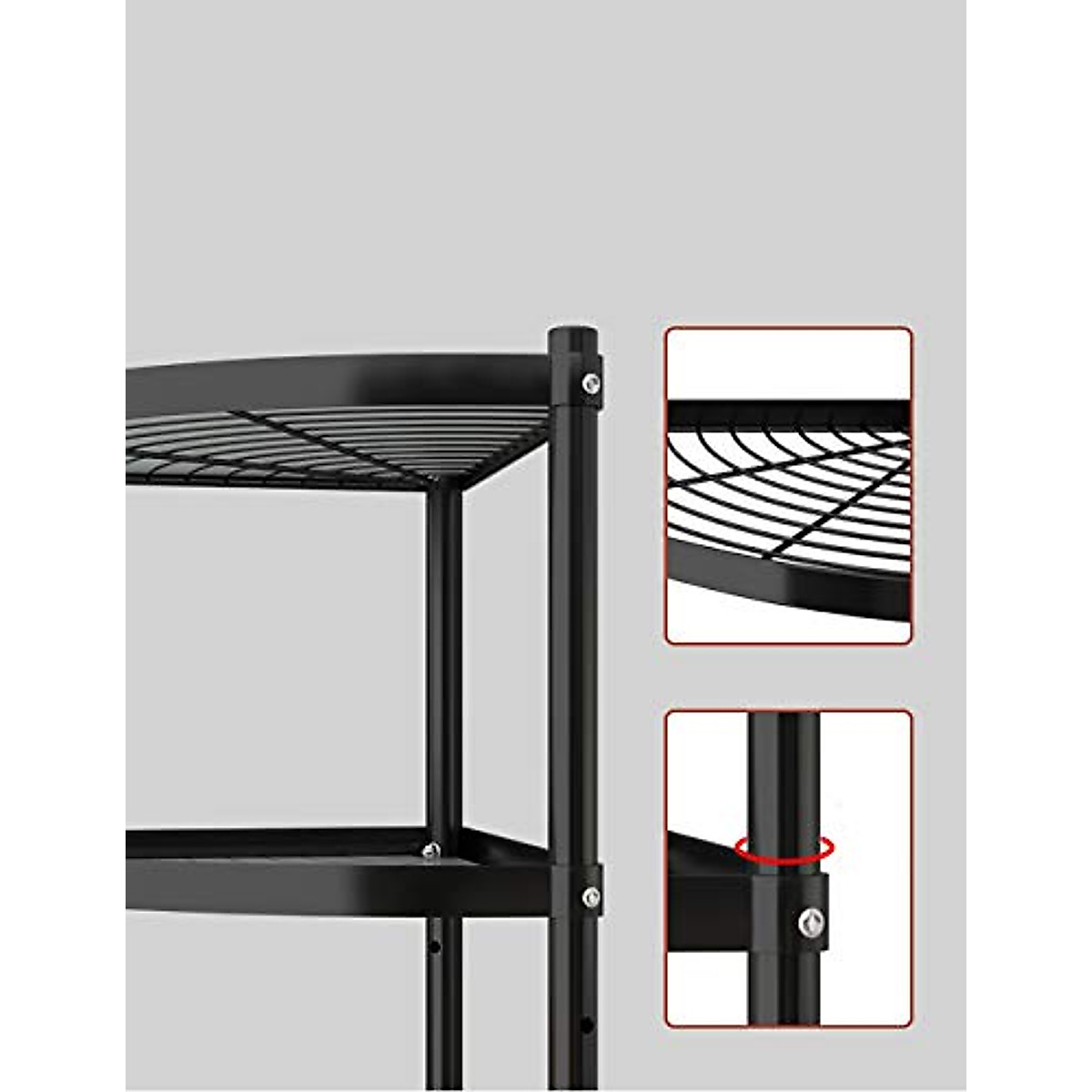 ZIGAMA 4-Tier Kitchen Pot Rack, Multi-layer Corner Shelf Stand Metal Shelves for Kitchen