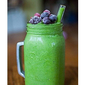 ALINK Clear Straight Glass Drinking Straws, 9" x 10 mm Reusable Smoothie Straws, Set of 4 with Cleaning Brush