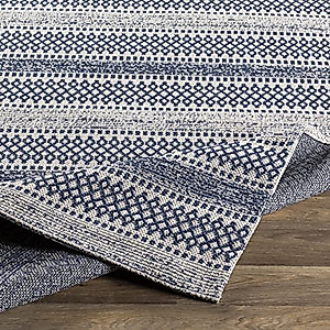 Mark&Day Area Rugs, 8x10 Stone Bohemian/Global Dark Blue Area Rug, Denim/Gray/White for Living Room, Bedroom or Kitchen (7'10" x 10'2")