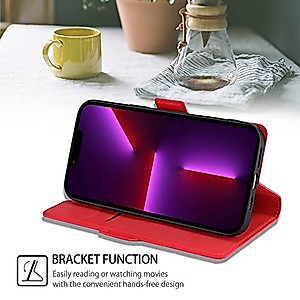 Fansipro Wallet Folio Case for Oppo Reno 2, Premium PU Leather Slim Fit Cover for Reno 2, 1 Card Slot, Handy, Red