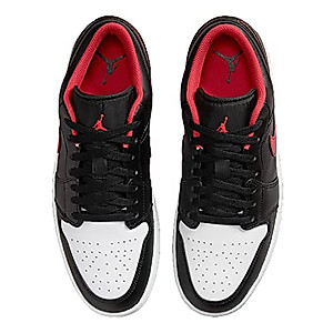 Nike mens Air Jordan 1 Low Shoes, Black/Fire Red-white, 11