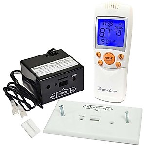 Durablow TR1004 Gas Fire Fireplace On/Off Remote Control Kit + Thermostat + Timer + Backlit Transmitter for Millivolt Valve, IPI Module, Replaces Wall Switch or Thermostat