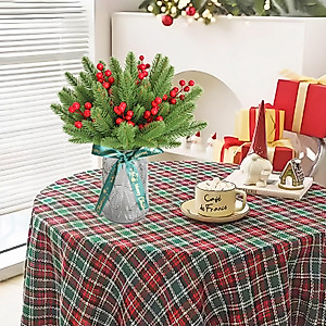 Elyjhyy 30pcs Artificial Pine Branches Green Plants Pine Needles DIY Accessories for Garland Wreath Christmas and Home Garden Decor