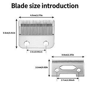 Roziapro Replacement Blade for Hair Clipper Detachable Trimmer Blades Wide Senior Clipper Blades Adjustable Hair Fade Blades 2-Hole Profession Barber Clippers Replacement Blade Set