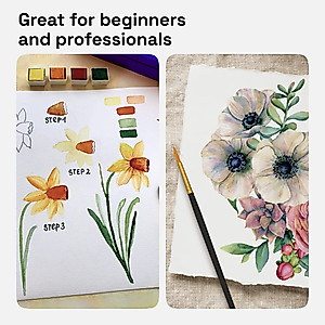 ARTISTRO Watercolor Paint Set, 48 Vivid Colors, Including Metallic and Fluorescent Colors. Perfect Travel Watercolor Set for Artists, Amateur Hobbyists and Painting Lovers