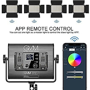 GVM RGB LED Video Light with Bluetooth Control, 880RS 60W Photography Lighting kit Dimmable LED Panel with LCD Screen, 3 Packs Studio Light for YouTube, Streaming, Gaming, 8 Applicable Scenes, CRI97