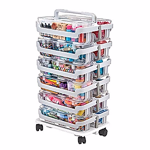 Deflecto Stack 'N Go Caddy Wheel Base, Craft Organizer, Compatible with Deflecto Desk Supplies Organizer Caddy, White, 16"W x 3 1/4"H x 11"D (29443CR)