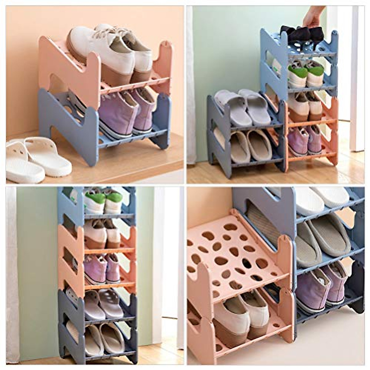 Cabilock Stackable Shoe Storage Shoe Slots Organizer Shoe Stacker Space Saver Shoe Rack Holder for Closet Organization High Low Heels Sneakers Sandals Entryway Shoe Storage Cabinet