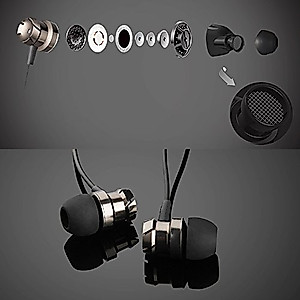 5 Packs Earbud Headphones with Remote & Microphone, SourceTon in Ear Earphone Stereo Sound Tangle Free for Smartphones, Laptops, Gaming, Fits All 3.5mm Interface Device w/3.5mm to Type C Adapter