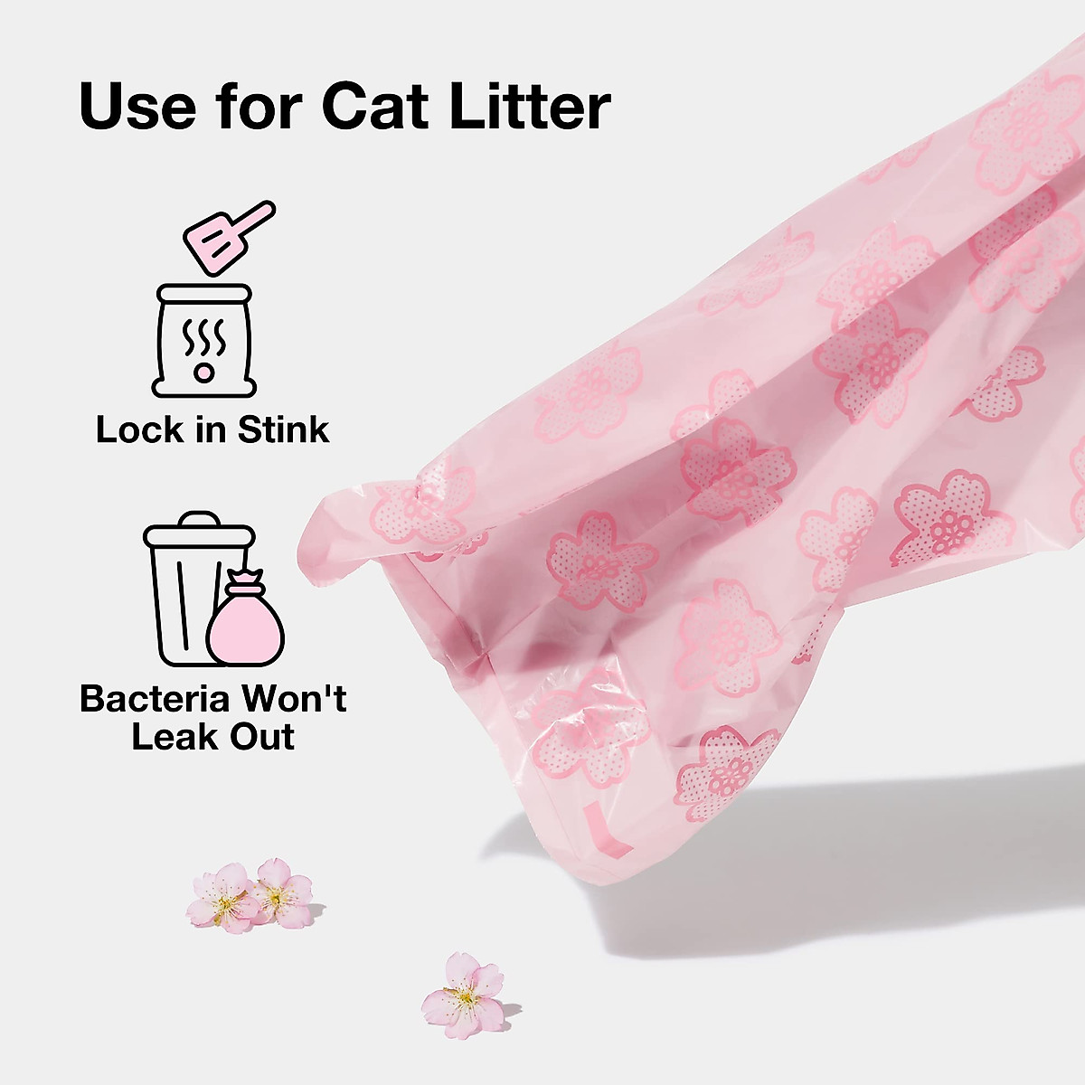 VETRESKA Cherry Blossom Scented Dog Poop Bags, Leak Proof, Extra Thick and Large Dog Waste Bags for Dog Walking and Cat Litter, 20 Refill Rolls, 300 Bags, Pink