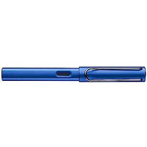 Lamy AL-star Fountain Pen - Elegant Design Cool Pens, Best Pens For Smooth Writing, Light Aluminum - Ocean Blue Broad Point Pen