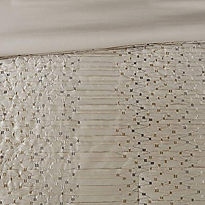 Madison Park Camelia Cozy Comforter Set-Trendy Design All Season Down Alternative Luxury Bedding with Matching Shams, Decorative Pillows, King (104 in x 92 in), Natural 8 Piece