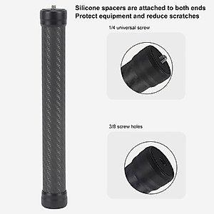 Tripod Extension, 9.8in Camera Mount Extender Rod with 1/4 in 3/8in Screw, Carbon Fiber Tripod Center Column Extension for RONINSC for G6MGAX G5 SPG for AIRCROSSX Camera