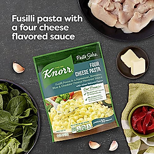 Knorr Pasta Sides For Delicious Quick Pasta Side Dishes Four Cheese Pasta No Artificial Flavors, No Preservatives, No Added Msg 4.1 oz, Pack of 8