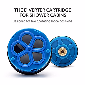 Ceramic Cartridge Replacement Brass Diverter 5 Way Panel Shower Faucet D 36 L 39mm