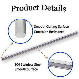 Feelers 304 Stainless Steel Hex Rod Bar S5 Opposite Side 3/16" Hexagonal Rod, 300mm Length, 1PCS