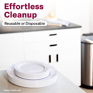 Aya's Cutlery Kingdom White Disposable Plates - Heavy Duty Plastic Plates for Party, Events, and Holidays - 30 Dinner Plates and 30 Salad Plates - Durable Square Plastic Dinnerware Set - Pack of 60