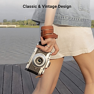 SMALLRIG Leather Camera Strap, Vintage Brown Genuine Leather Neck Shoulder Camera Strap for Canon, for Nikon, for Pentax, for Sony, for Fujifilm and for Digital Camera - 3485