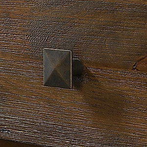 Finch Stratford Farmhouse Wooden Nightstand with 2 Drawers, Bedside End Table, Space Saving Design, Rustic Brown