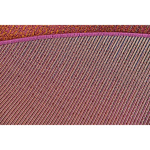 Unique Loom Estrella Collection, Gradient, Sunset, Abstract, Bright Colors Area Rug, 6' 1" x 6' 1", Pink/Gold