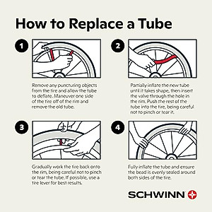 Schwinn Replacement Bike Inner Tube, Traditional and Self-Sealing, Self-sealing, 700c x 35-42mm, Black
