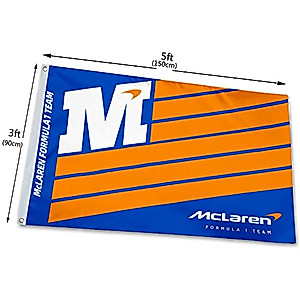 Bayyon Checked Flag MCLAREN Formula 1 Flag 3x5Feet for Car Fans with Brass Grommets