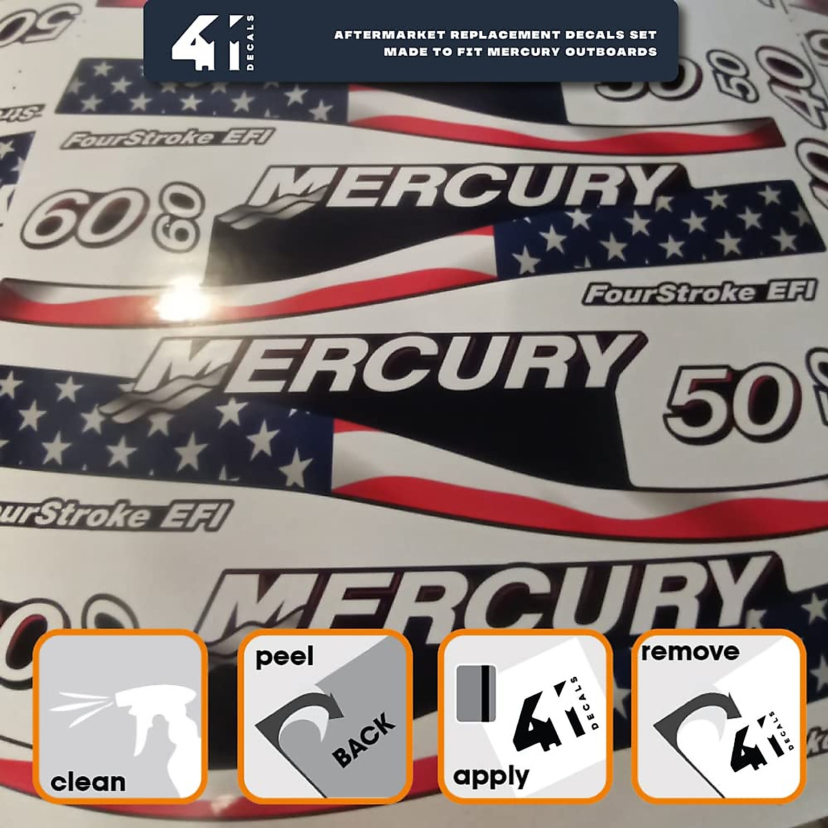 Mercury Outboards Mercury 60 FS 2013 Outboard Decal Sticker Aufkleber Set